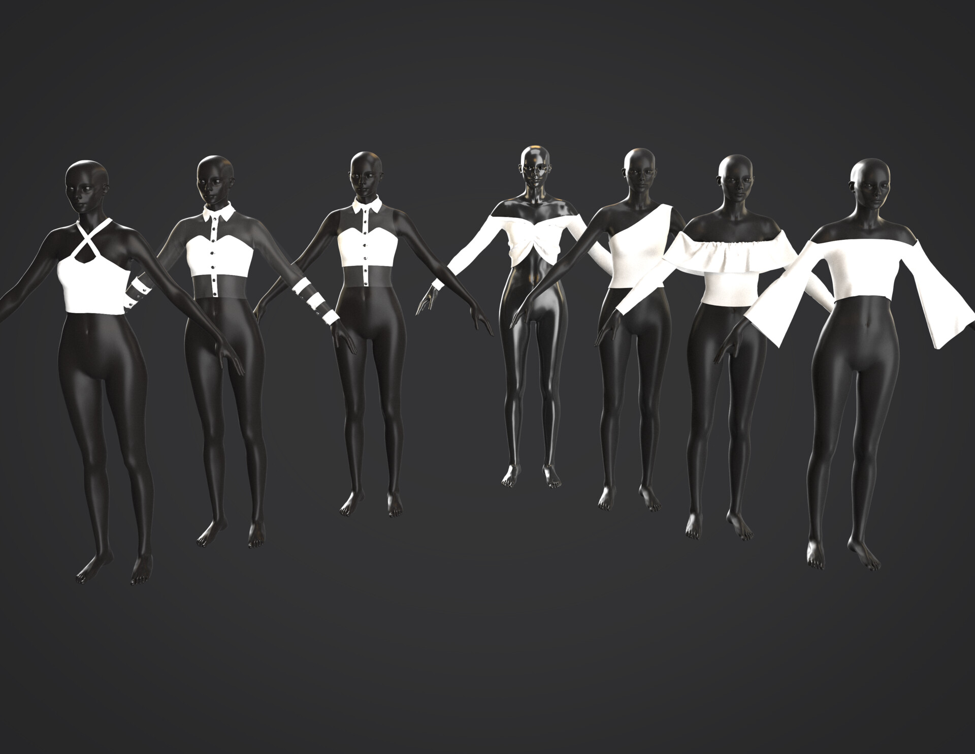 ArtStation - 8 white women's busts