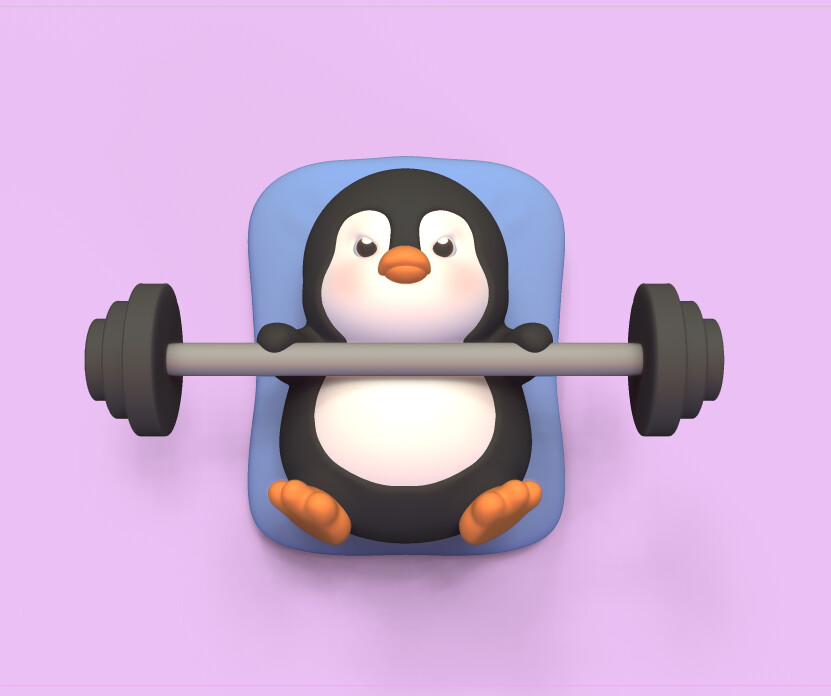 ArtStation - Weightlifting Penguin