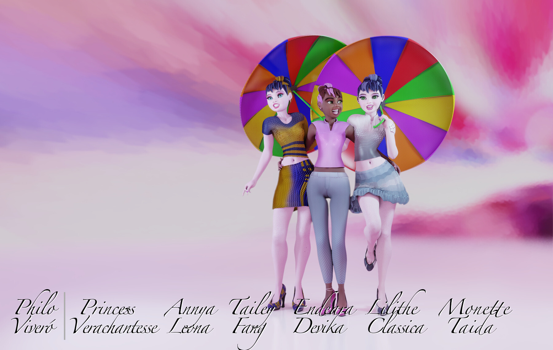 Philo Vivero - Neopolitan, Three Ladies Two Umbrellas, Evolution Mid 2020