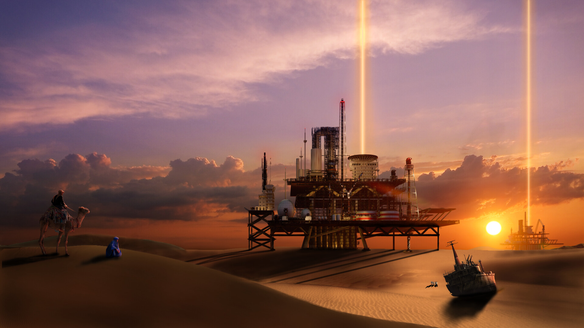 ArtStation - Desert Petrol Rig
