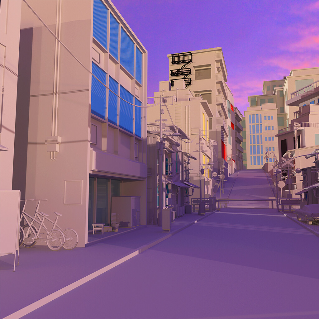 ArtStation - city environment 3d model in maya