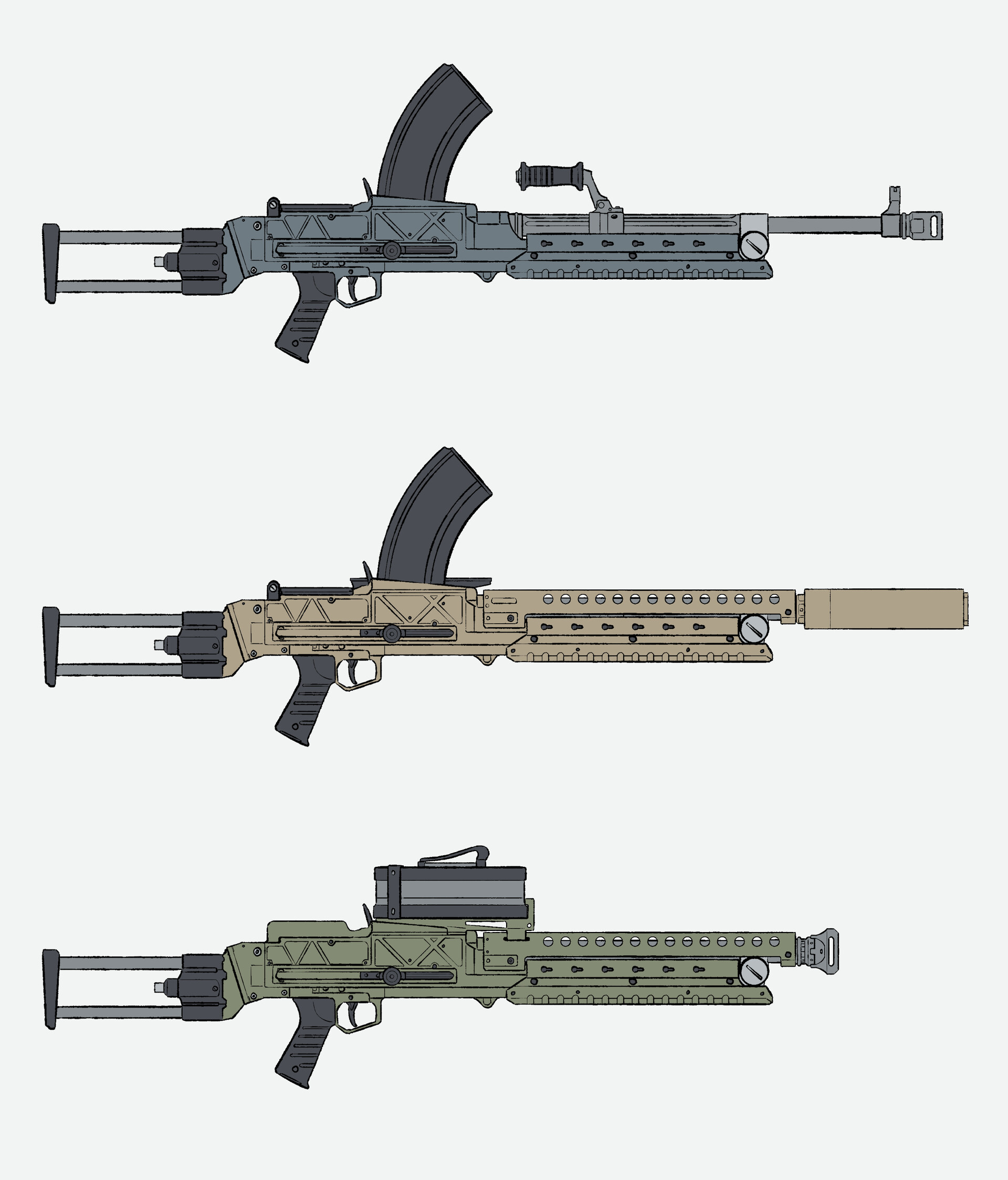 ArtStation - Weapon sketch - Modern Bren machine gun