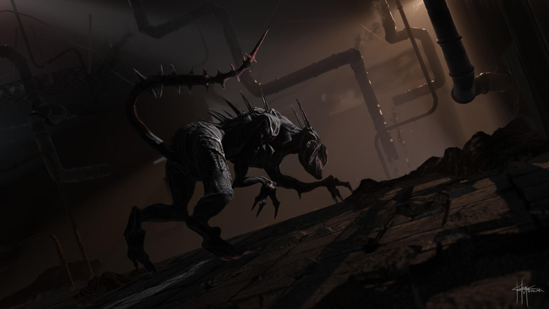 ArtStation - Dark Sharp Creature