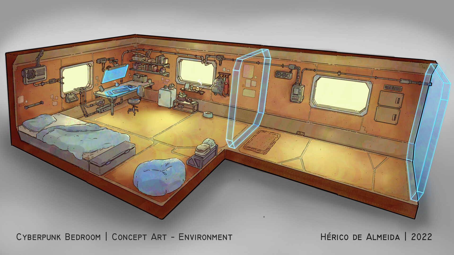ArtStation - Cyberpunk Bedroom