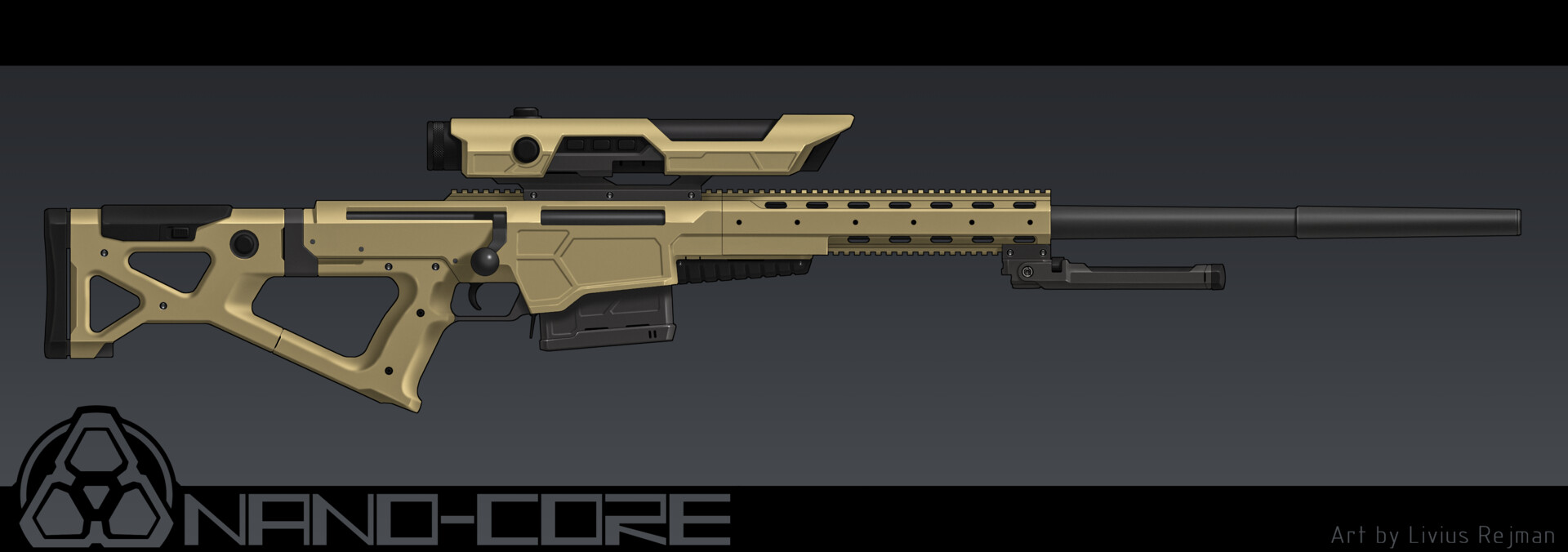 ArtStation - Futuristic Bolt Action Sniper Rifle