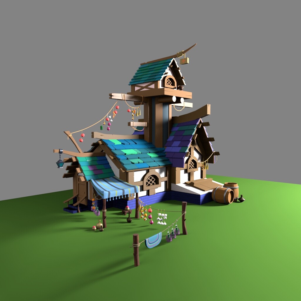 ArtStation - Smirnov School BG illustration(3D Model and texturing)