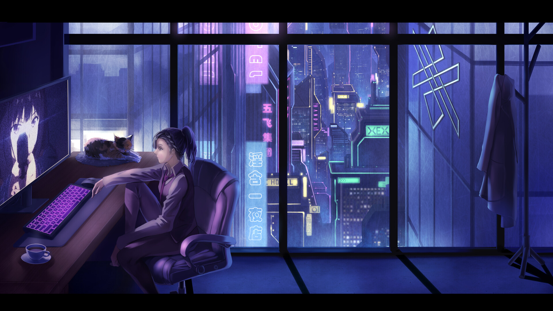 ArtStation - Cyberpunk City view (Comm work)