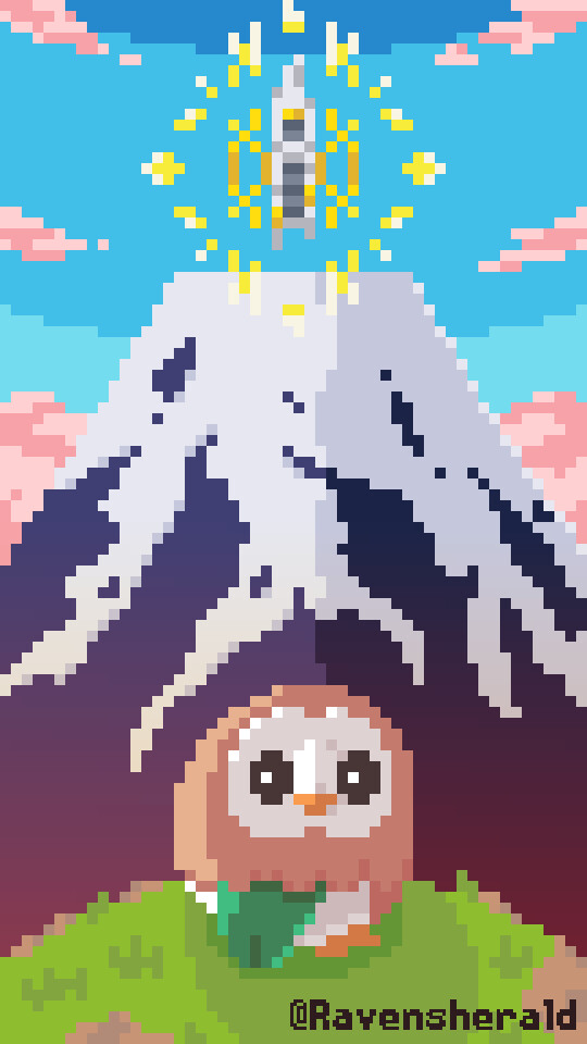 ArtStation - Rowlet meets Arceus pixel art