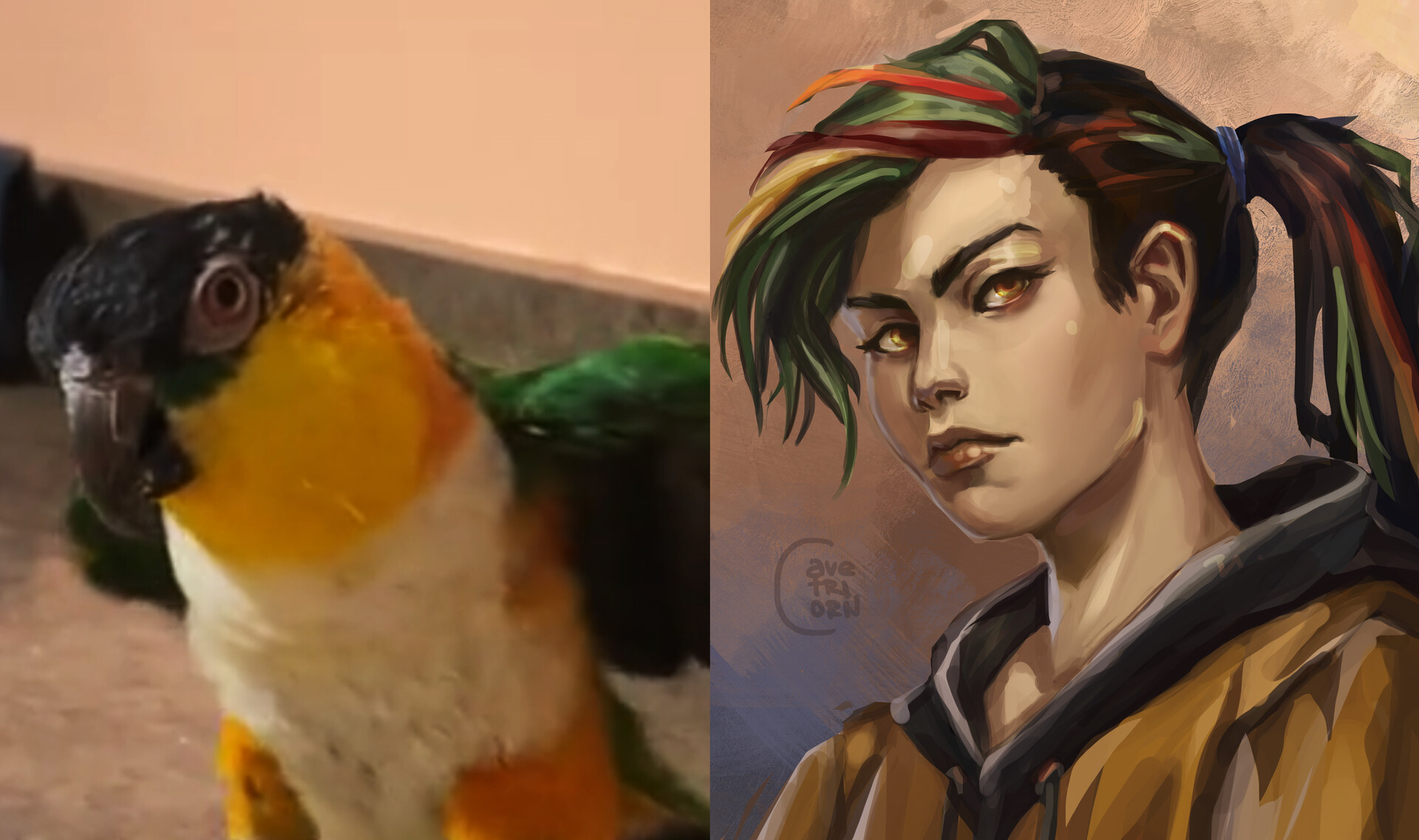 ArtStation - Human to Parrot humanization