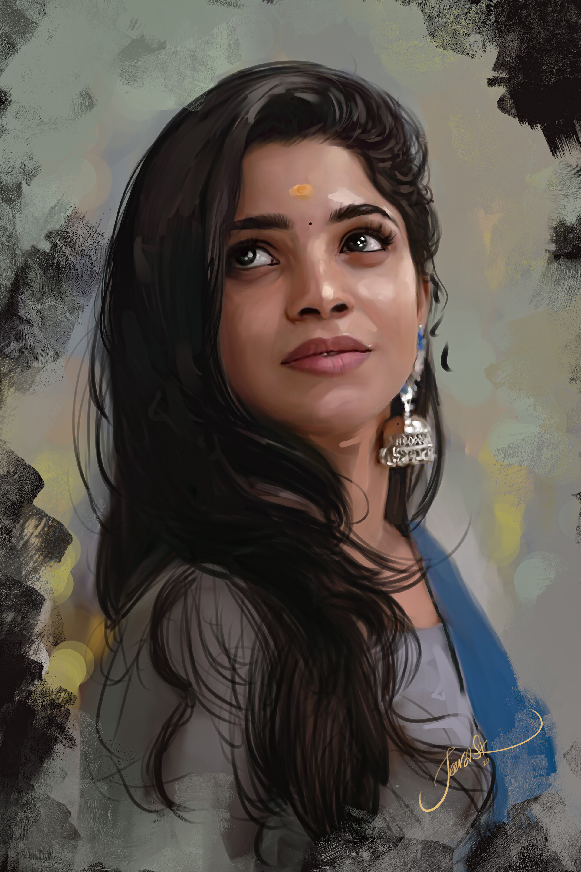 ArtStation - Actress Divyabharathi Artwork 2022 #divyabharathi # ...