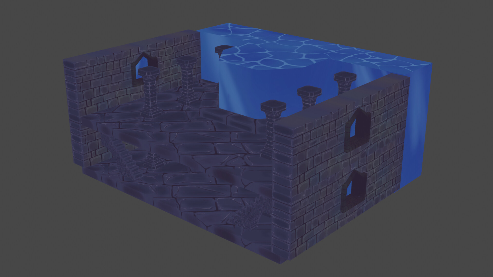 ArtStation - Handpainted Water Temple diorama