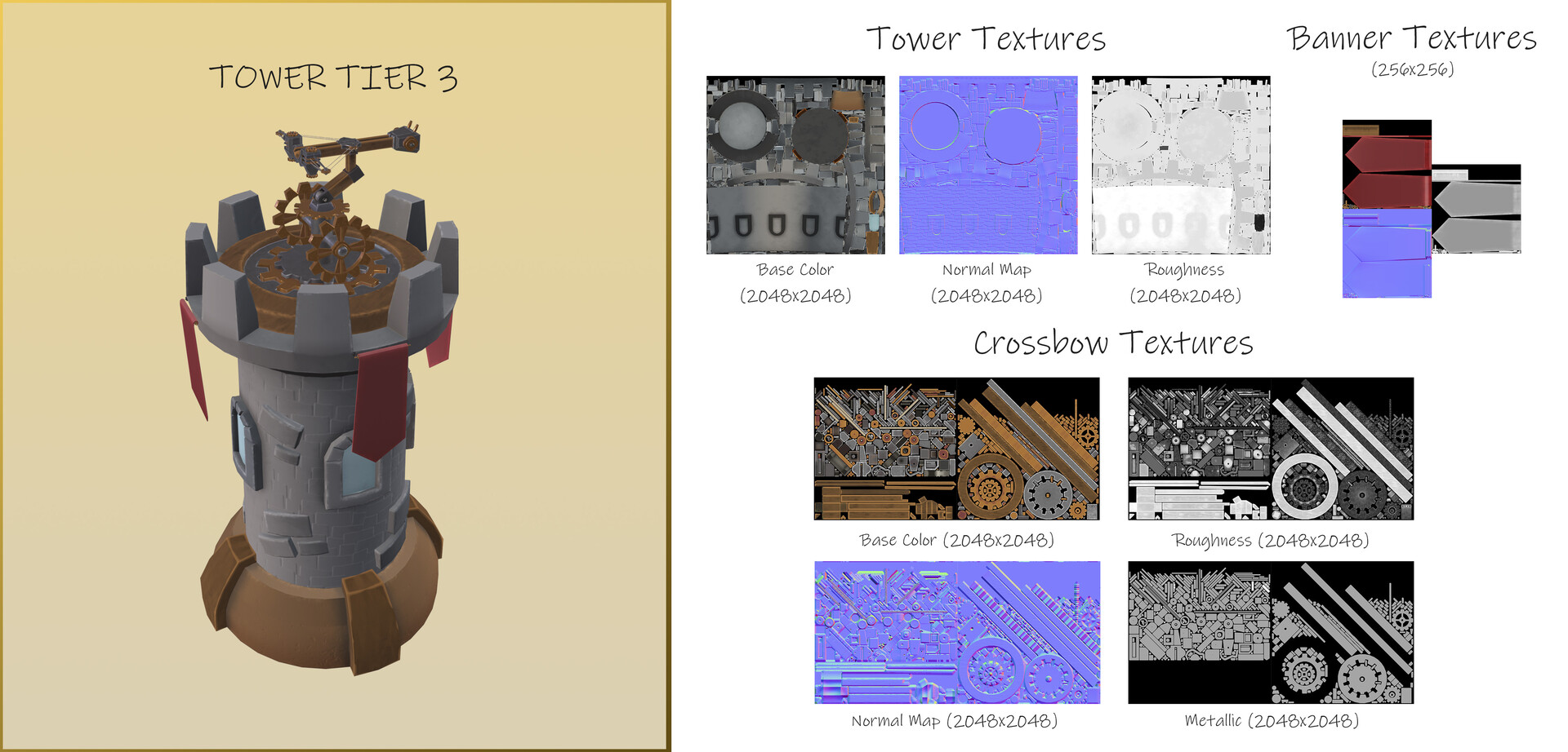 Angel Puga Gomez - Tower Defense - Crossbow Tower Tiers