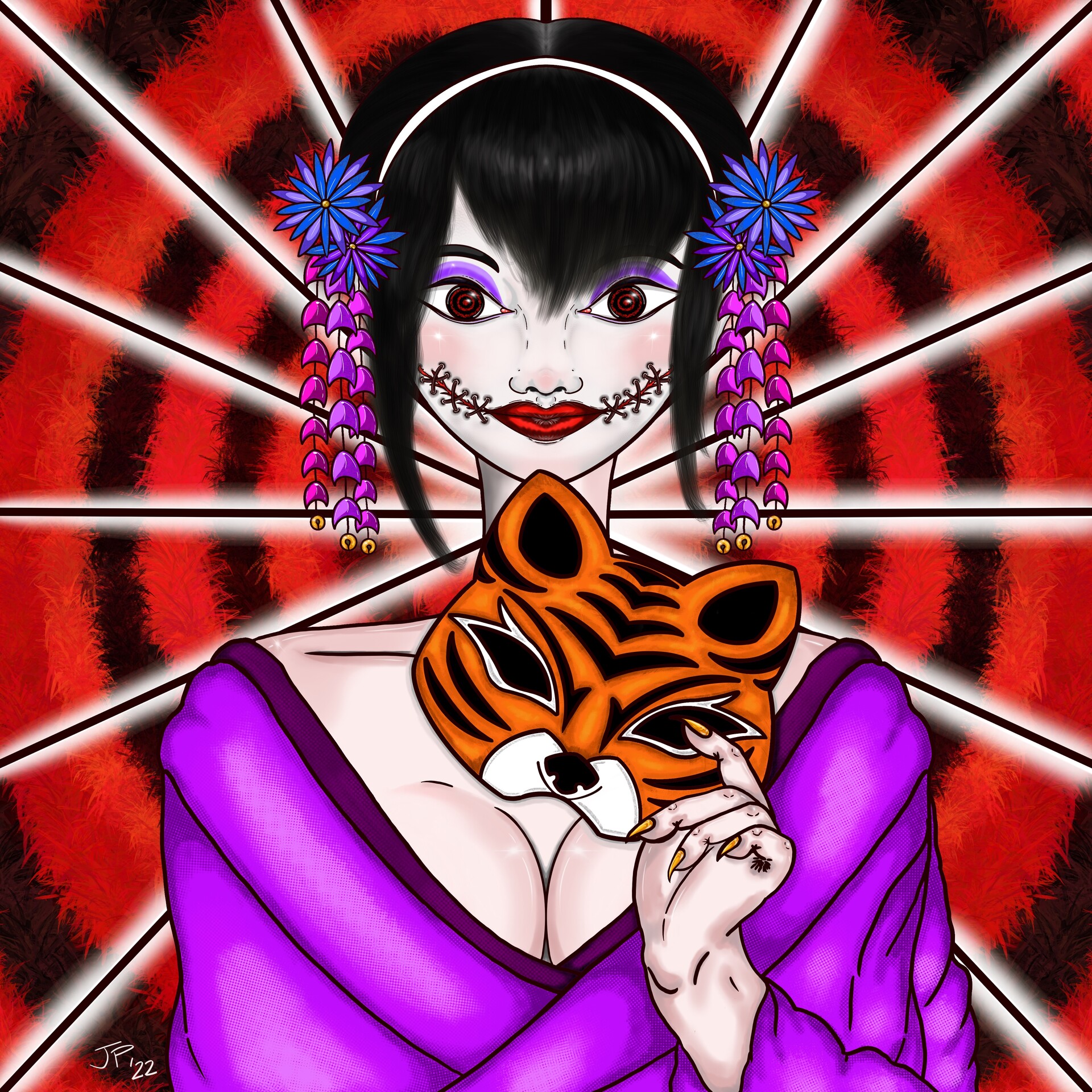 ArtStation - Am I Pretty (Kuchisake-Onna)