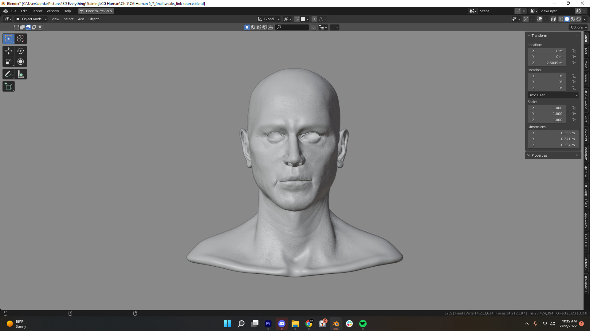 Jham3D - Calvin - My First Realistic Human Sculpture
