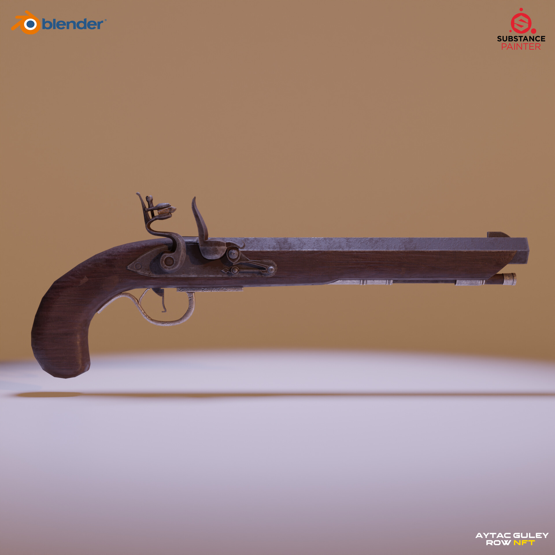 ArtStation - Low Poly Flintlock Pistol 3D Model