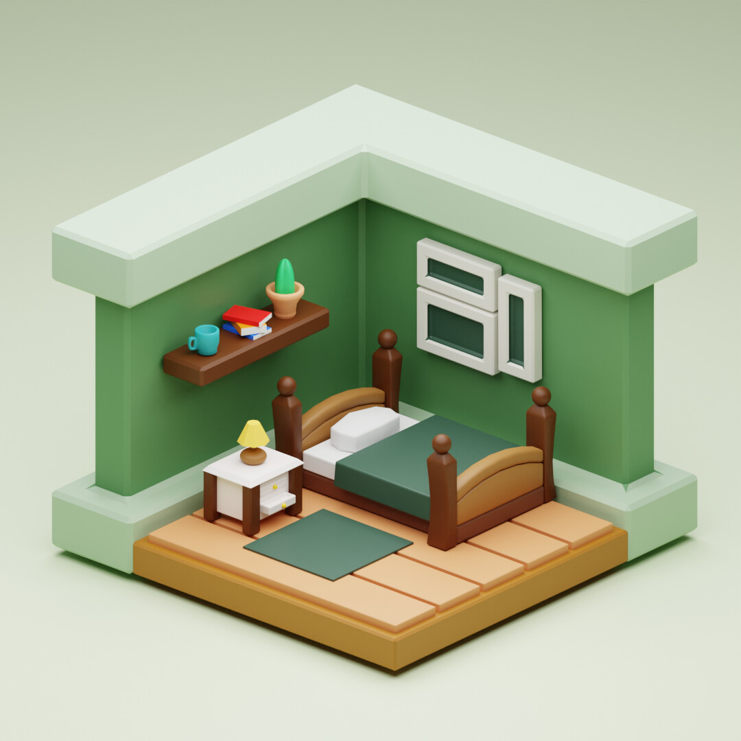 ArtStation - 3D Isometric Room