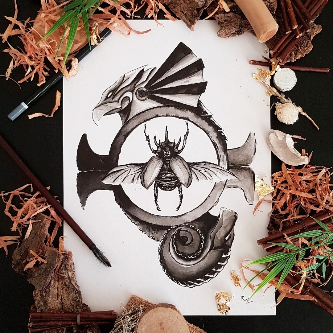 ArtStation - Rê – Khepri, Atoum, Horus