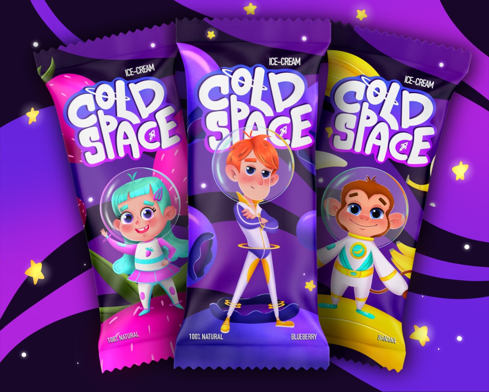 ArtStation - Ice-cream packaging. Character design.