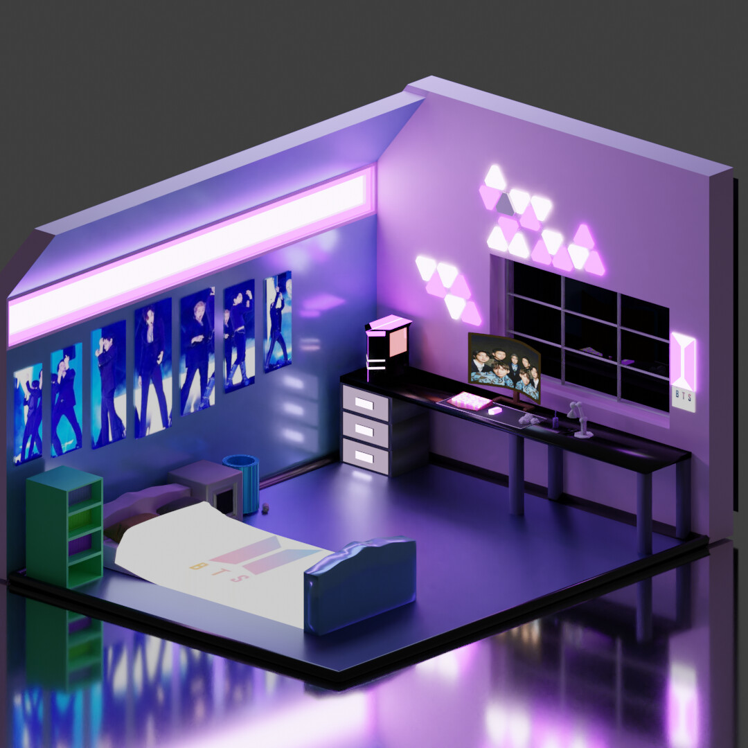 ArtStation - Bed Room For BTS Lover😊