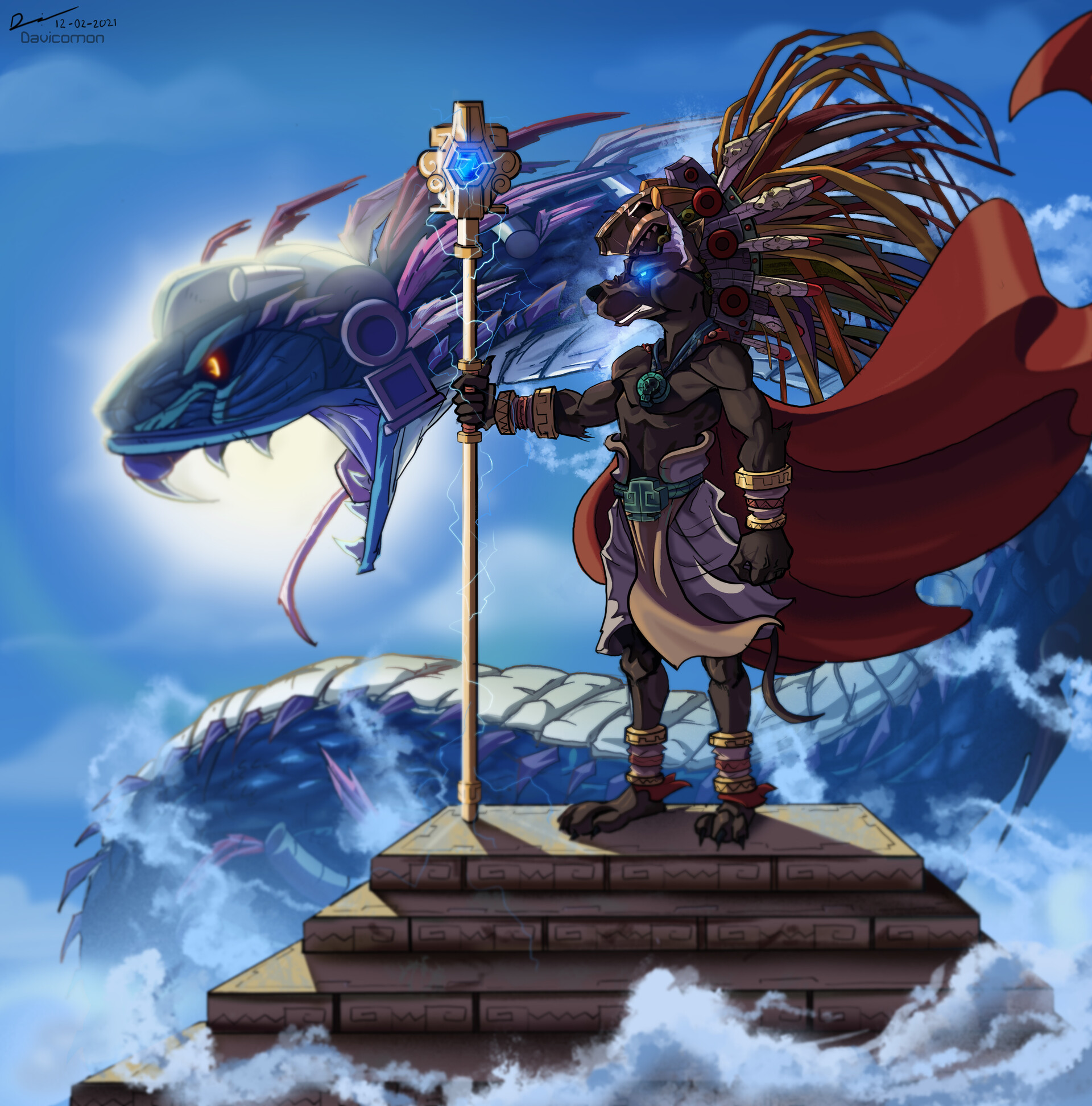 ArtStation - Character based on the god xolotl of Mayan mythology