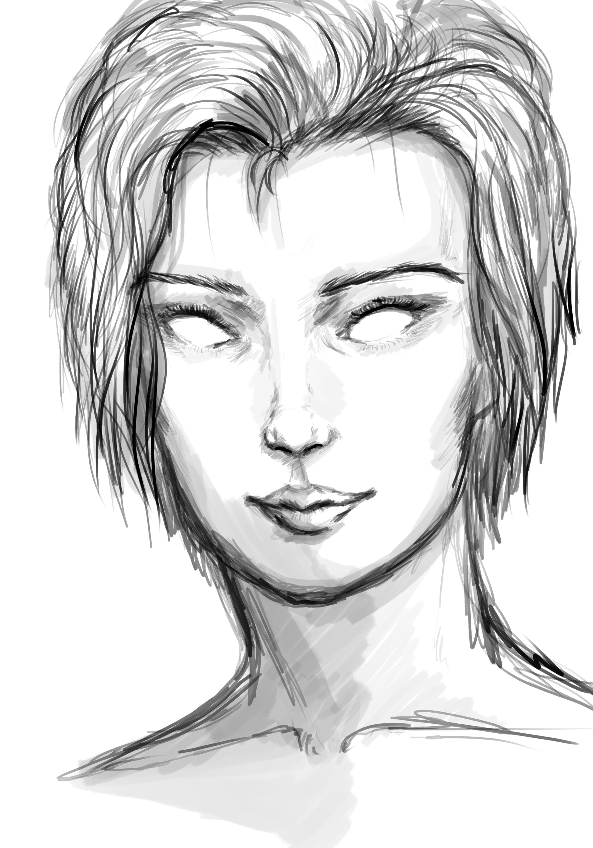ArtStation - A Woman - 2D Sketch/Bust