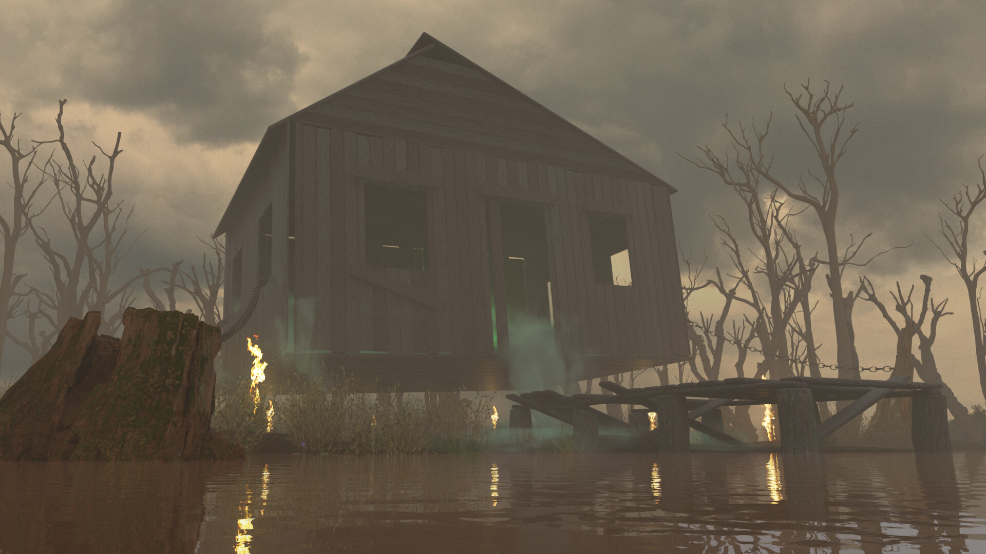 ArtStation - Swamp Shack