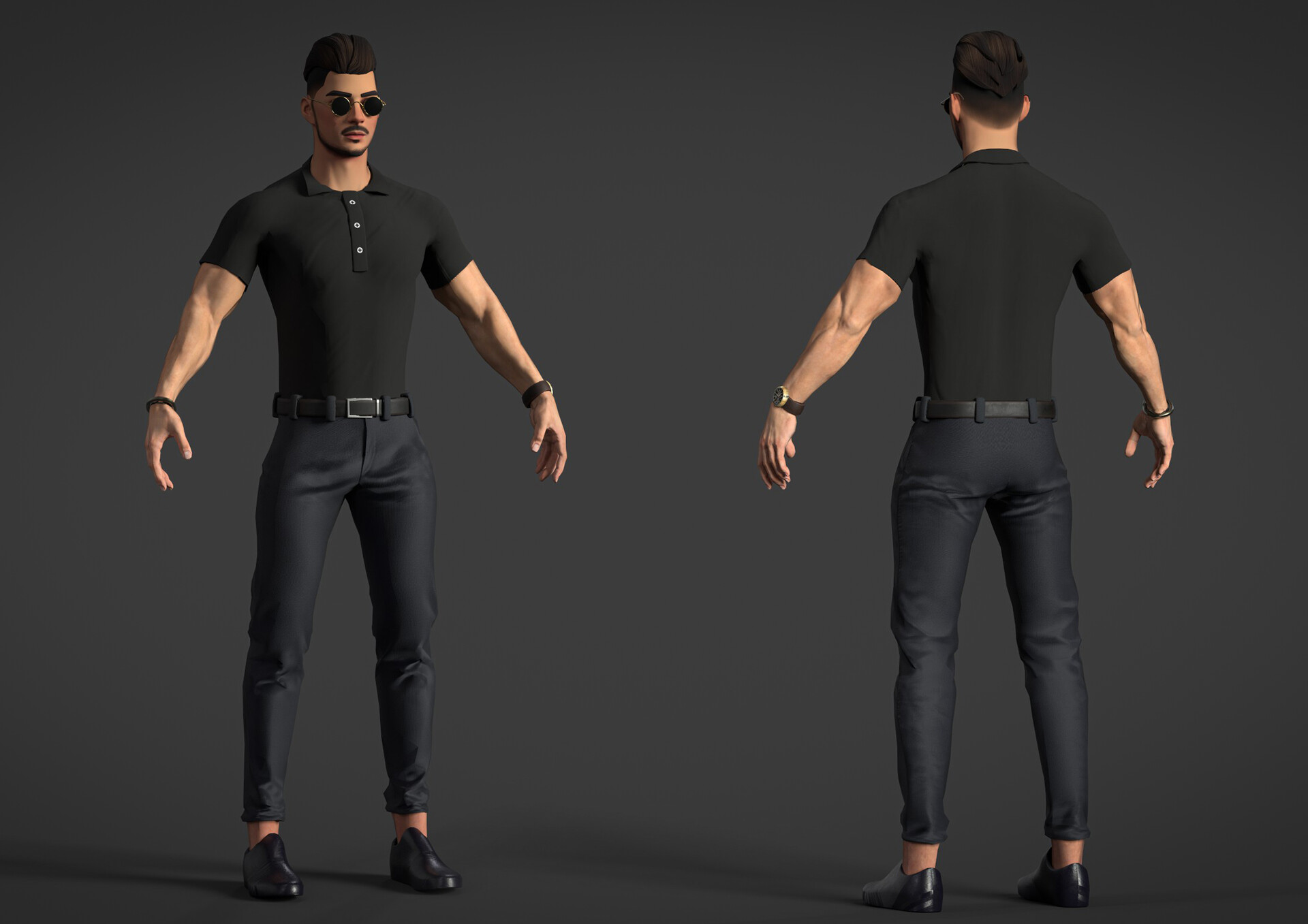 ArtStation - Muscular Stylized Man | Game ready & rigged