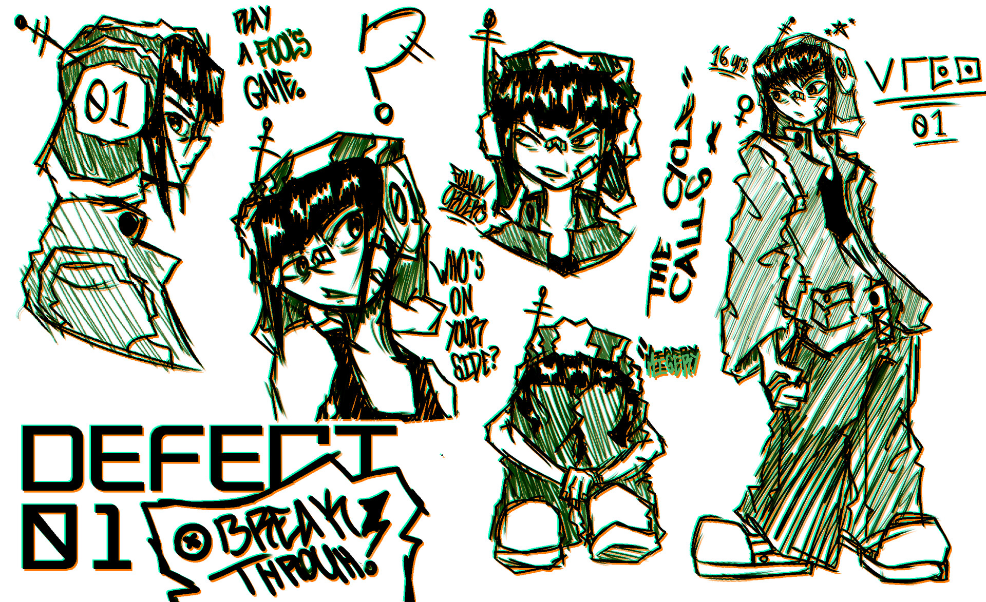 ArtStation - Main cast of my comic: Defect 01