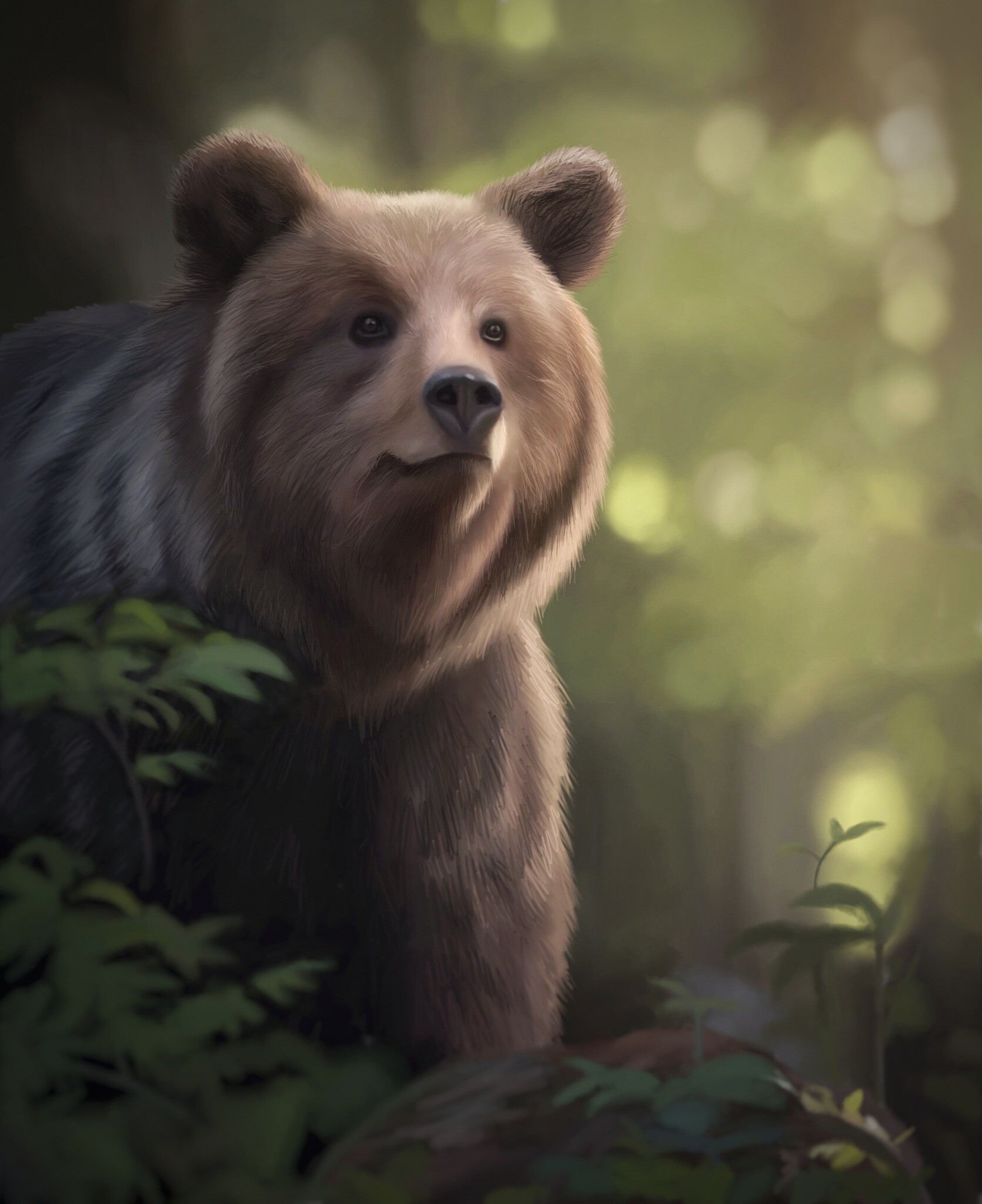 ArtStation - bear in rhe forest🐻