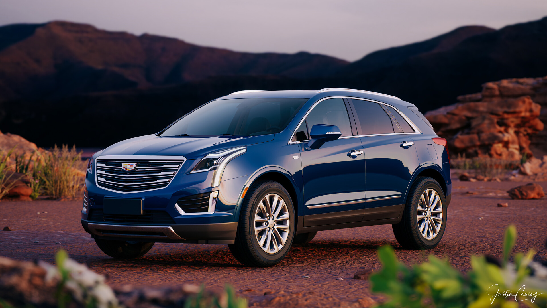 ArtStation - Cadillac XT5 at Sunset