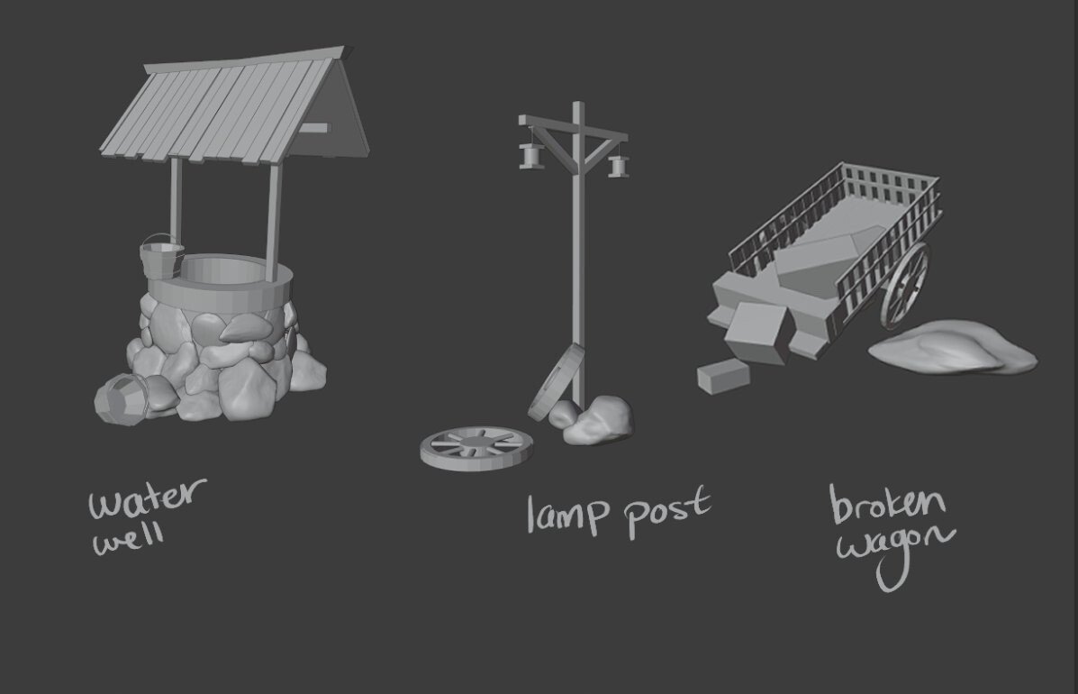 ArtStation - Old town road 3D render