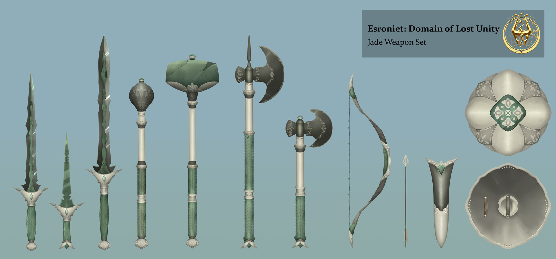 ArtStation - Jade weapon set for Esroniet: Domain of Lost Unity