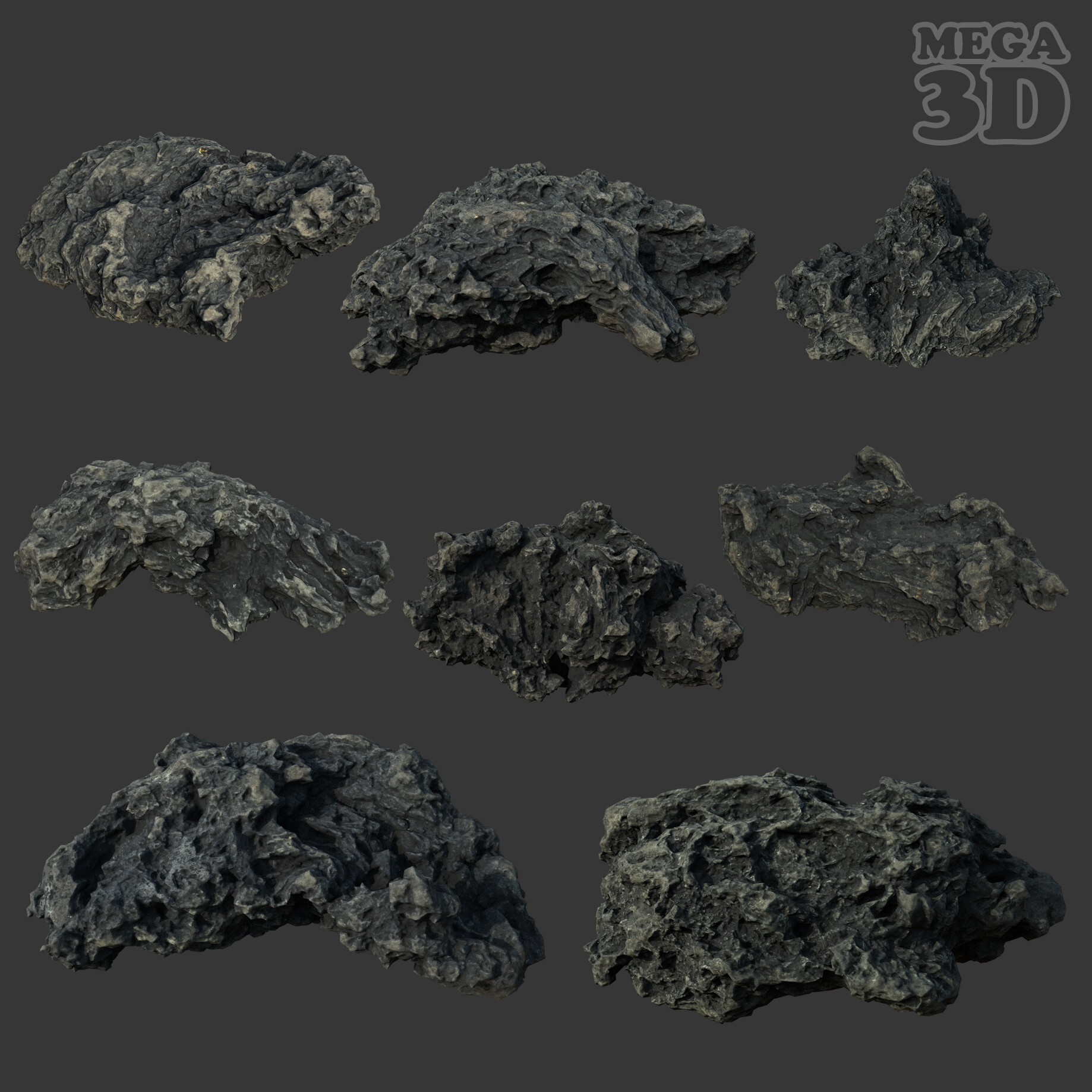 ArtStation - Low poly Lava Rock Photogrammetry 220723 - Ultra HD 16K ...