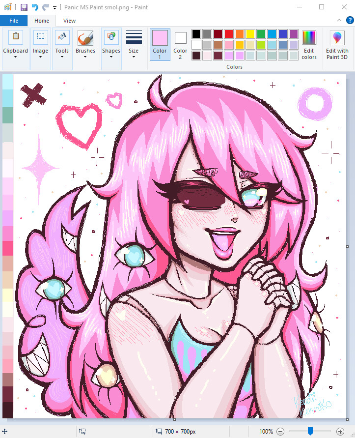 how to draw anime girl in ms paint