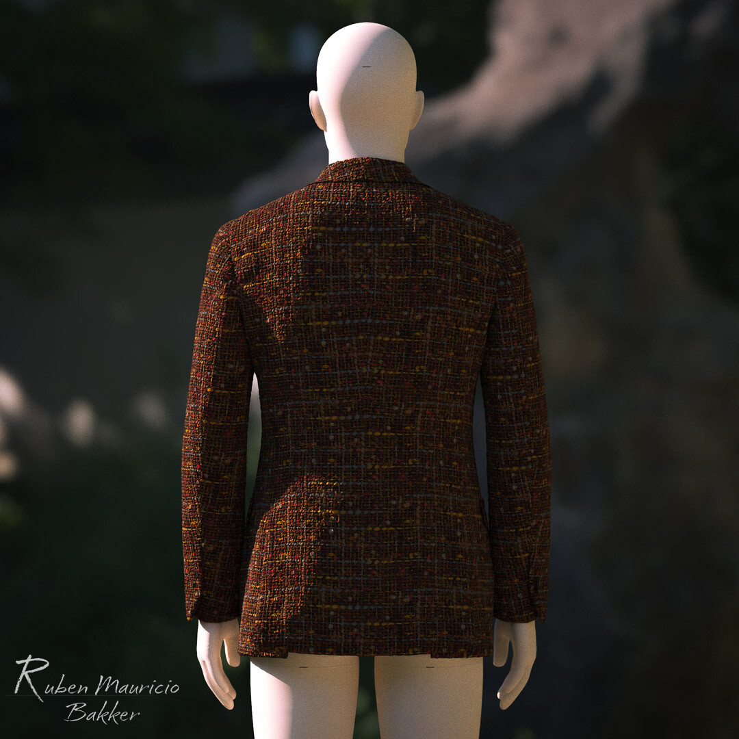 ArtStation - Suit Jacket in CLO3D on Alvanon Alvaform, Scanned PBR Material