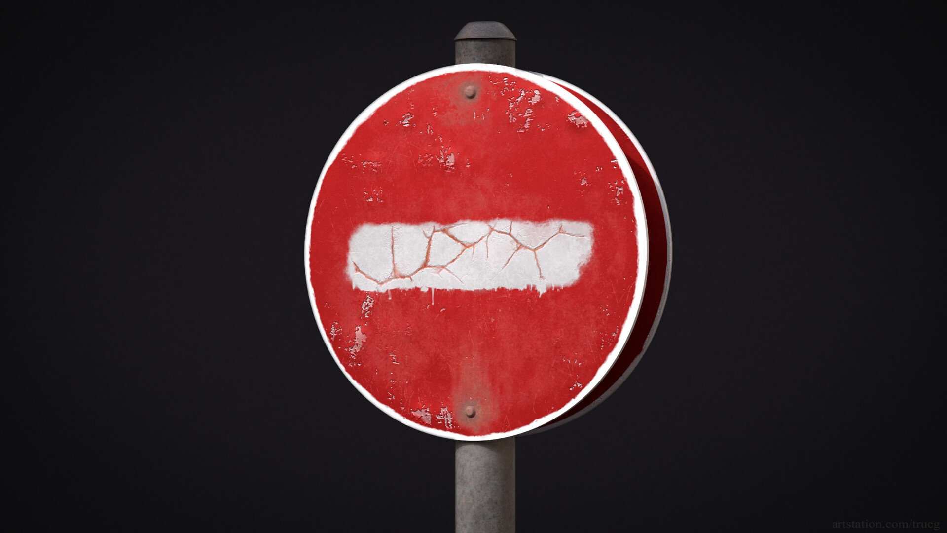 ArtStation - Weathered Road Sign