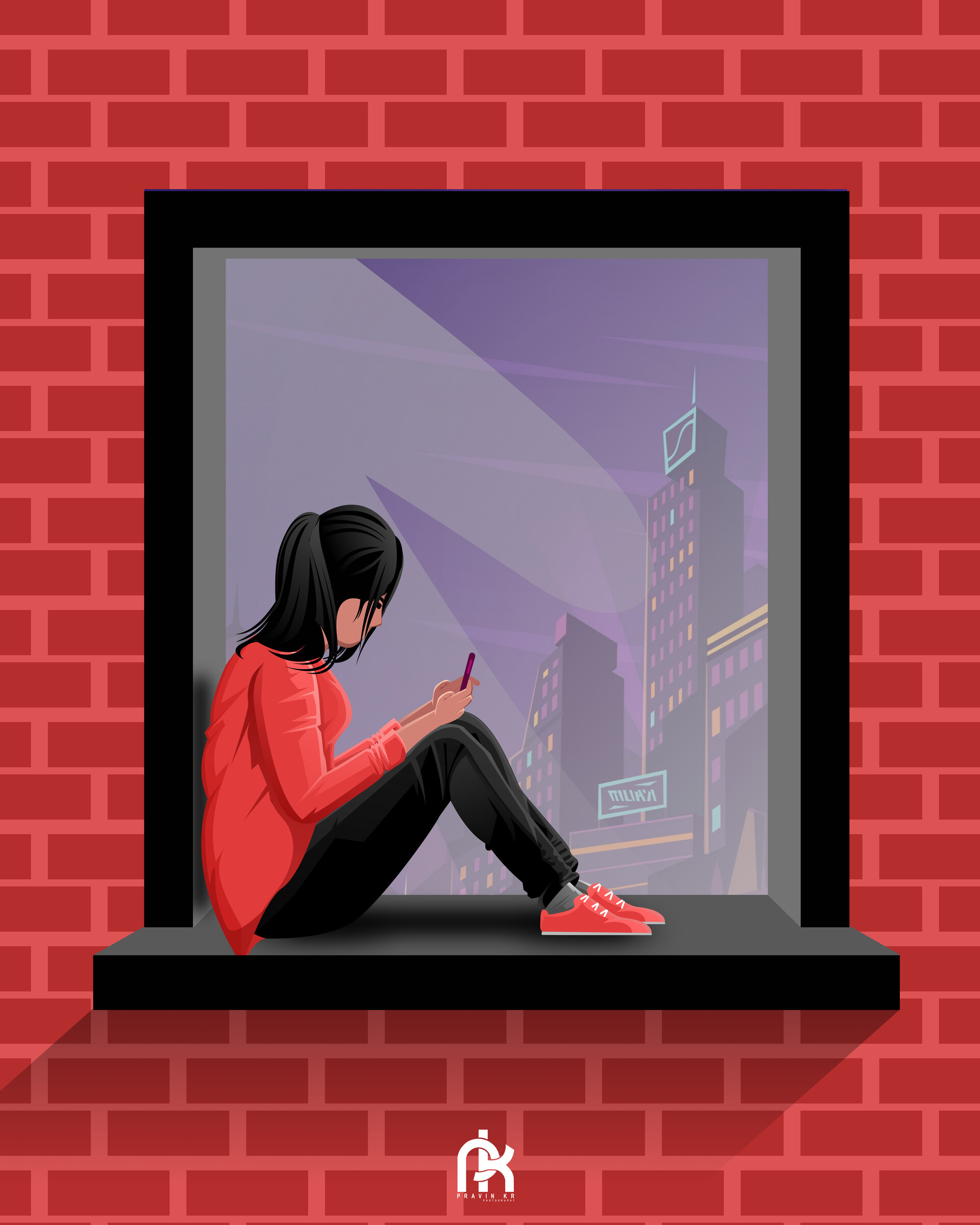 ArtStation - girl sitting in window