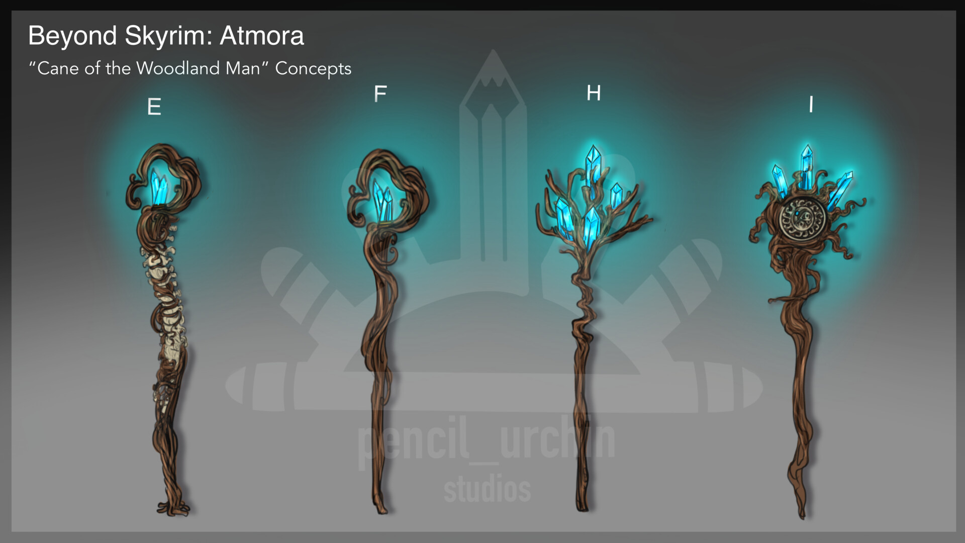 Heather Windsor - Beyond Skyrim, Atmora: Cane of the Woodland Man Concepts
