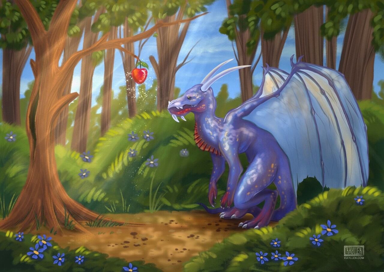 ArtStation - Dragon and apple