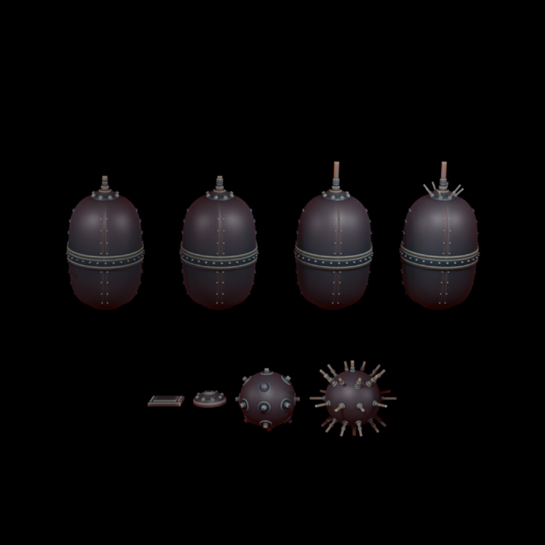 ArtStation - Bombs and mines for 3D printing