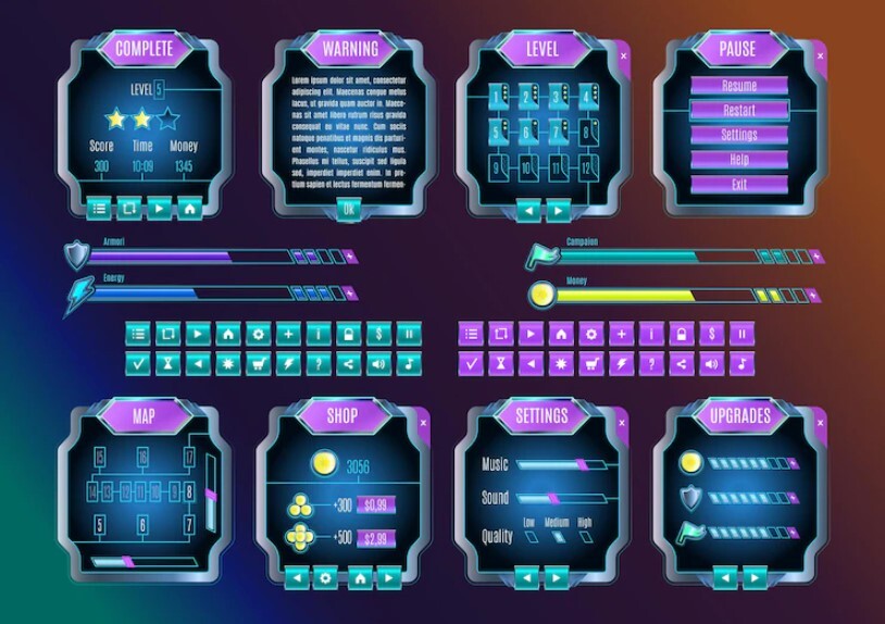 ArtStation - Arte para portfolio - game art GUI Space