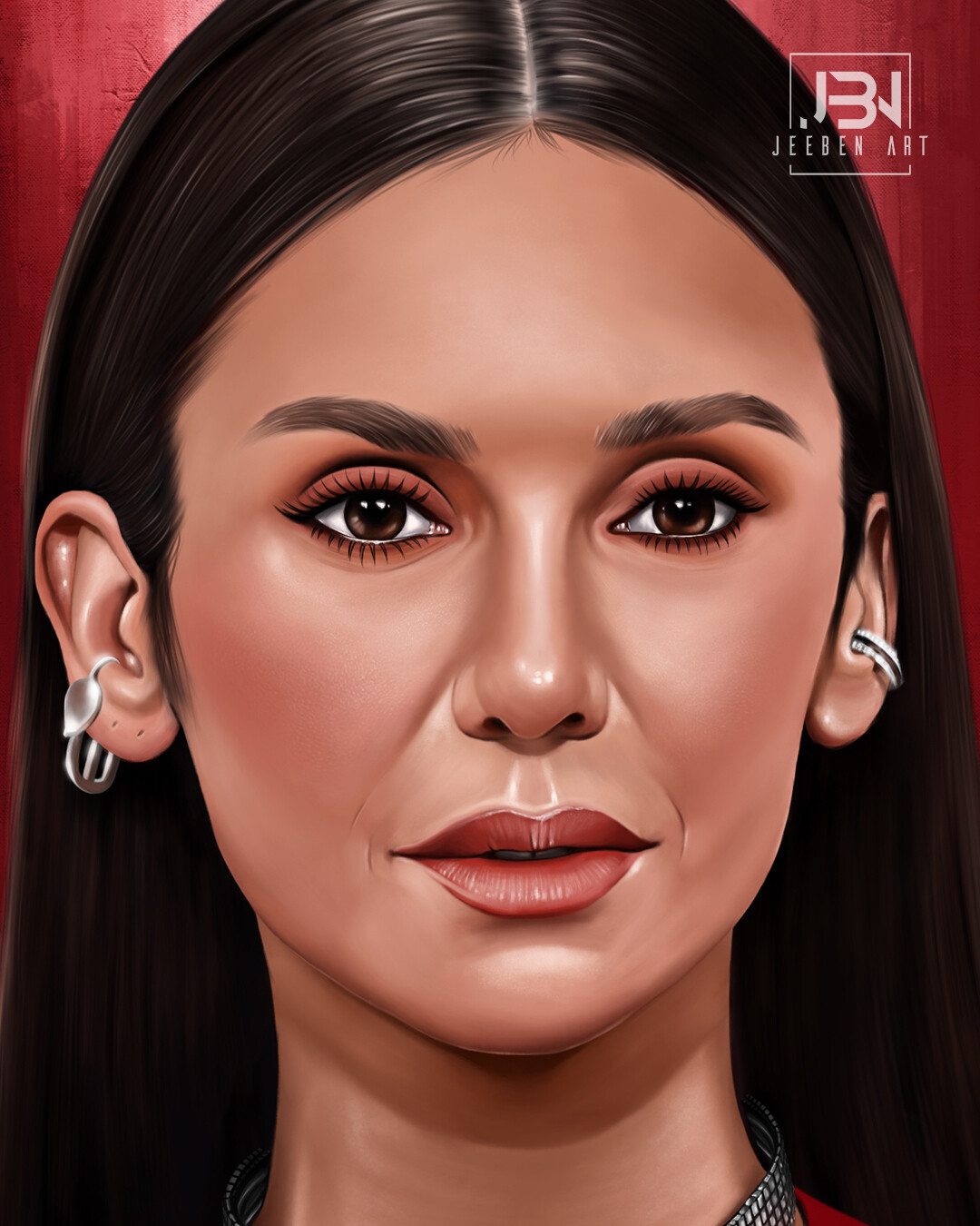 Jeeben Art - Nina Dobrev "Lady in Red"