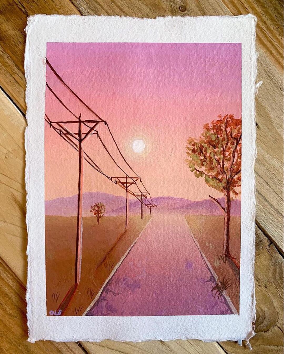 ArtStation - gouache sunset painting