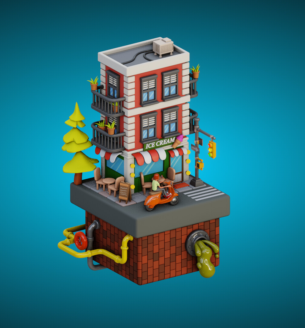 ArtStation - cartoon street