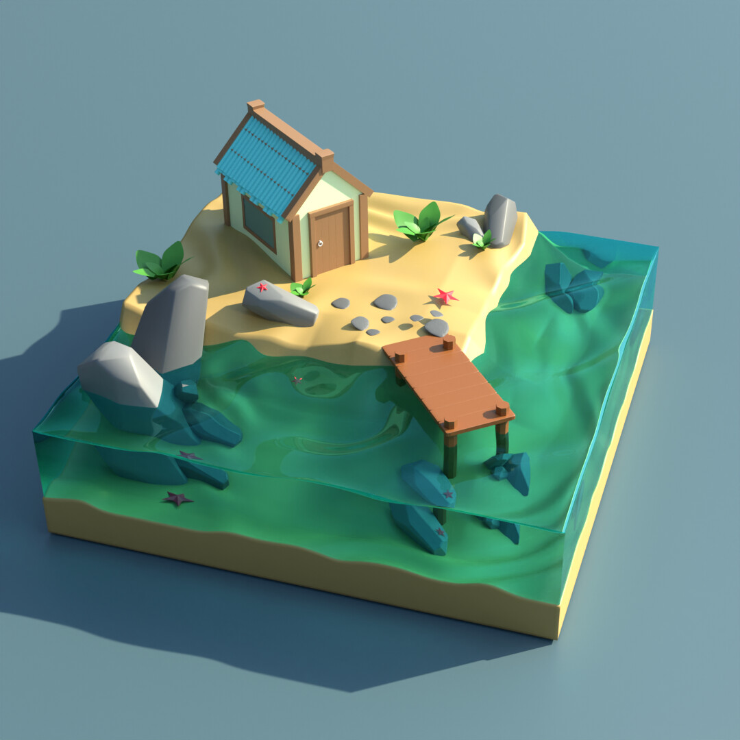 ArtStation - beach house