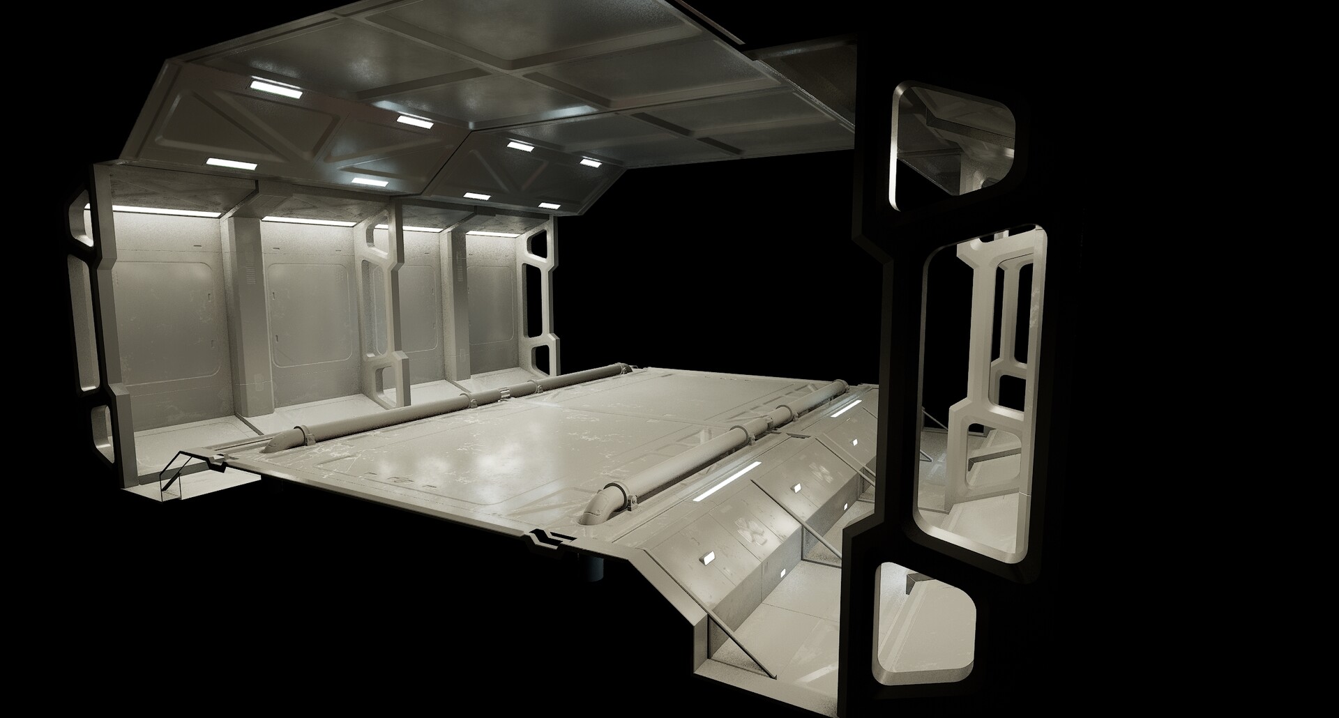 ArtStation - Sci-Fi Hall Scene WIP