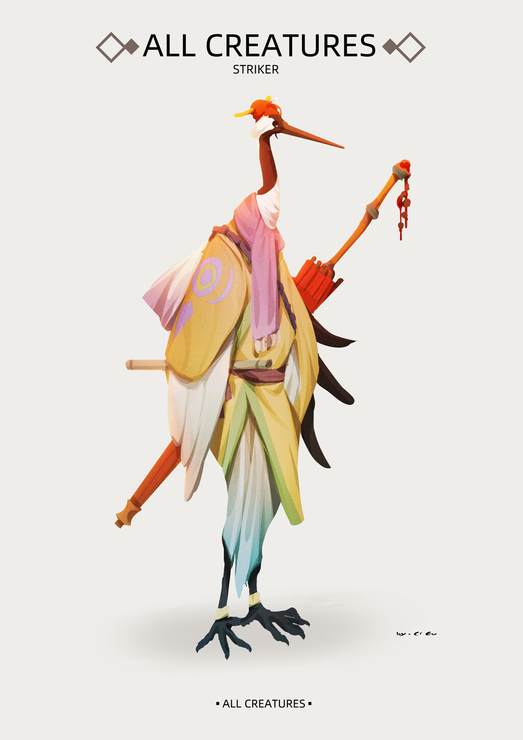 ArtStation - red-crowned crane