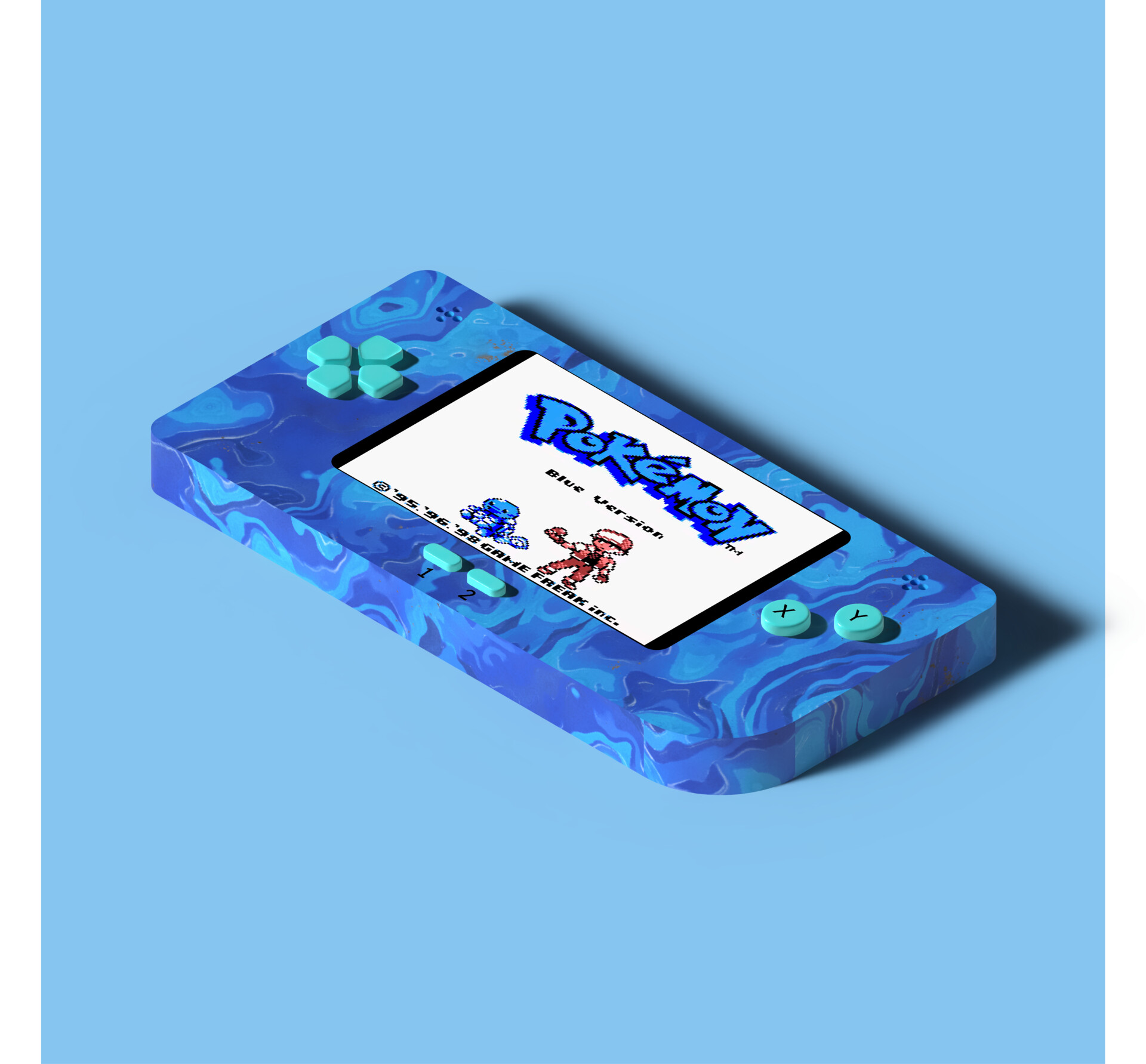 ArtStation - Pokemon Blue customized Game Boy concept