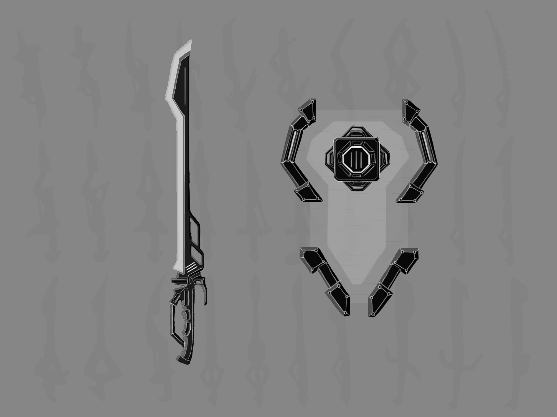 Lachlan Pace - Cyberpunk Sword and Shield