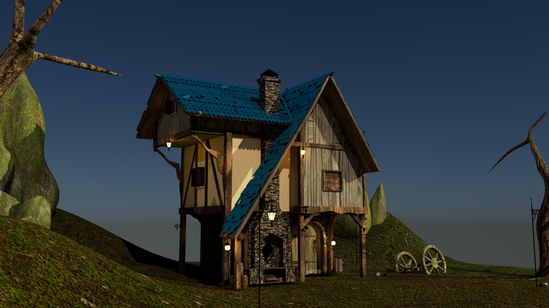 ArtStation - 3d environment hut